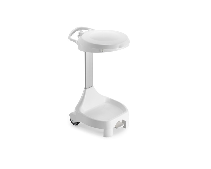 TCS01 : SUPPORT SAC PLASTIQUE A PEDALE HACCP 2 ROUES - Brosserie De Paoli